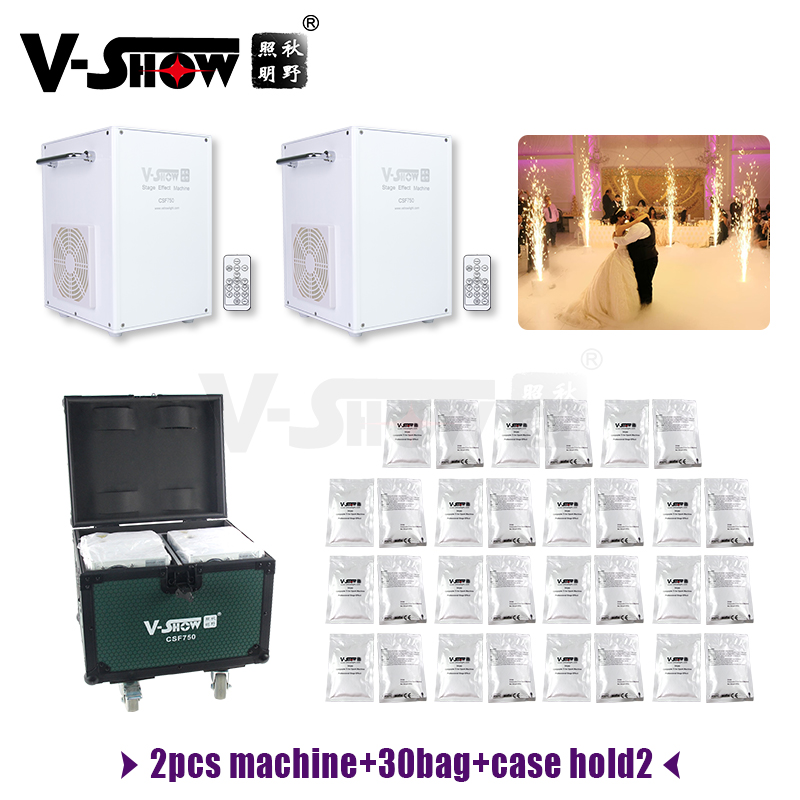 2pcs 750W Cold Spark Fountain Firework Machine With Flightcase And 30 ...