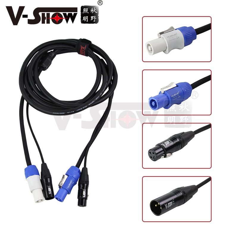V-Show 2in1 XLR female and male Powercon in and out Dmx cable xlr and ...