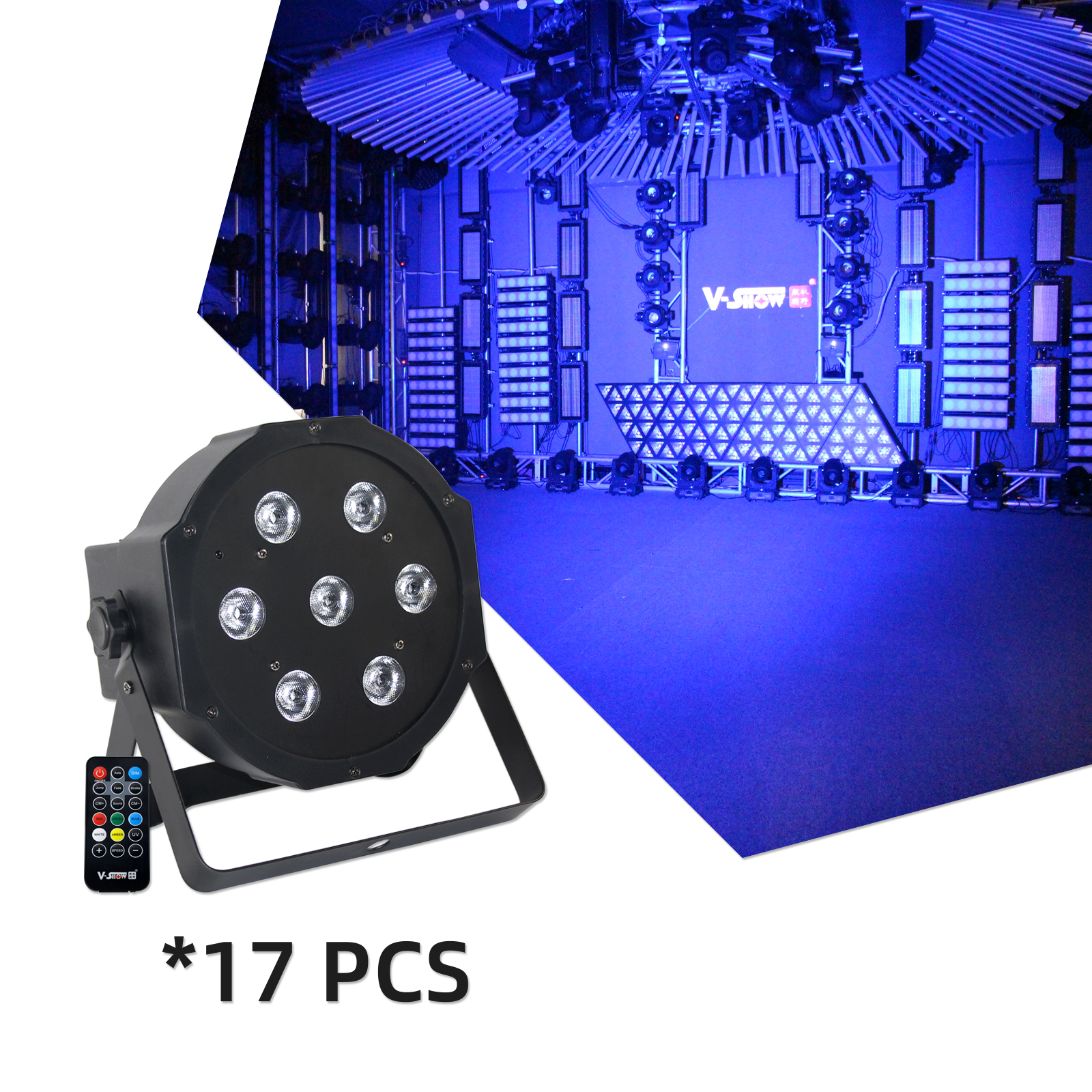 Ship From USA 17pcs 7x10W RGBW 4in1 Mega Led Par Stage Light dmx 512 Dj ...