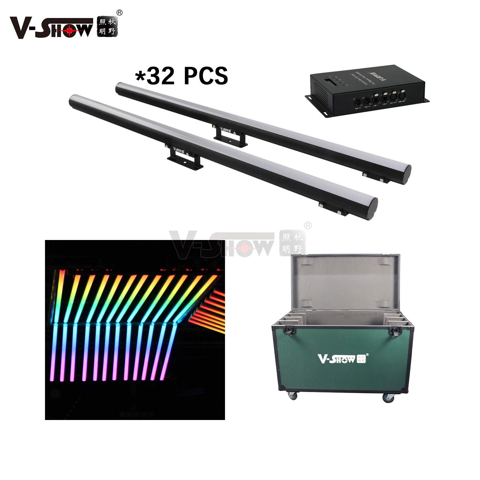 Ship by Express to USA 160pcs LED Pixel Tube And Flightcase With 10pcs ...