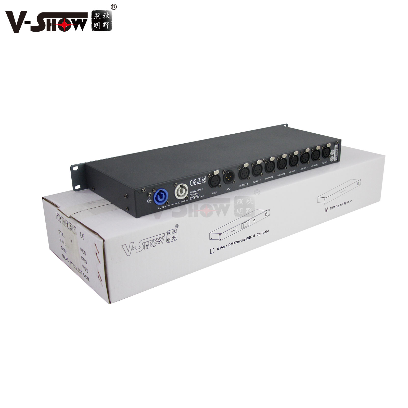 VSHOW DSP08 shipping from Euro DMX Splitter Signal amplifier 8 port DMX ...