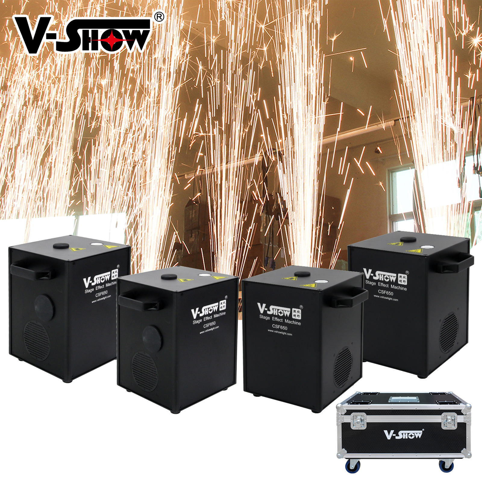 shipping to USA 4pcs 650w Cold Spark Firework Machine With Flightcase ...